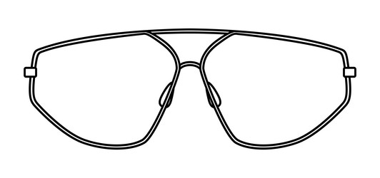 Angular aviator frame glasses on women and men Vector Image