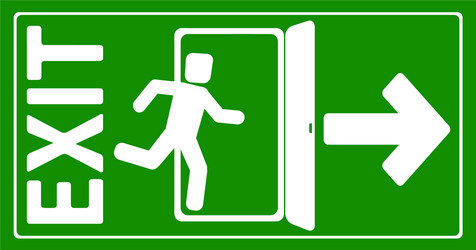 Emergency exit door sign Royalty Free Vector Image