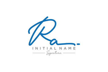 Initial ra signature logo template hand drawn Vector Image