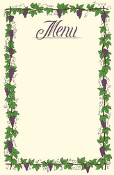 Blank menu page with border italian pasta Vector Image