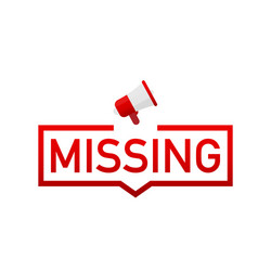 Missing red label on white background Royalty Free Vector