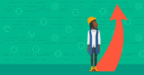 Woman with arrow going up Royalty Free Vector Image