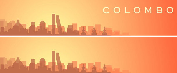 Colombo skyline event banner Royalty Free Vector Image