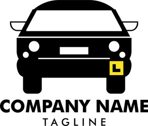 Learner driver car icon logo template Royalty Free Vector