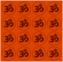 Om hindu holy sign on orange sun Royalty Free Vector Image