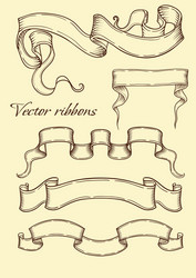 Antique style ribbons set Royalty Free Vector Image