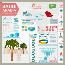 Saudi arabia infographics statistical data sights Vector Image