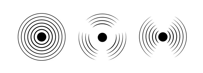 Signal sound wave icon circle pulse sonic Vector Image