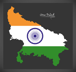 Himachal pradesh map with indian national flag Vector Image