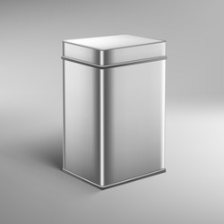 3d rectangle aluminum metal box container package Vector Image