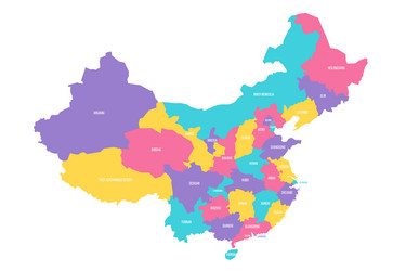 China political map of administrative divisions Vector Image