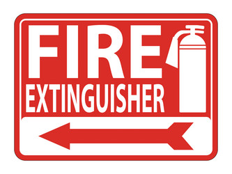 Fire extinguisher floor sign on white background Vector Image