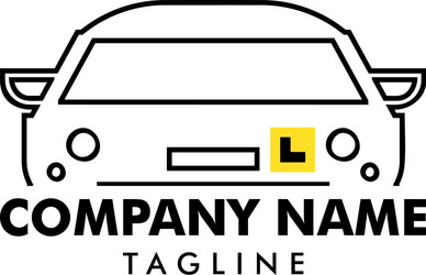 Learner driver plate sign icon logo template Vector Image