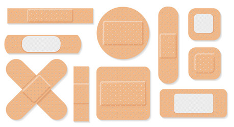 Aid band plaster strip medical patch set Vector Image