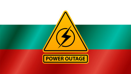 Power outage yellow warning sign Royalty Free Vector Image