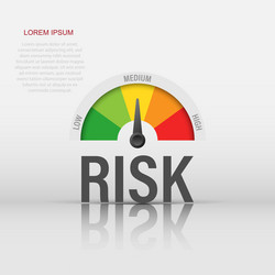 Risk meter icon in flat style rating indicator Vector Image