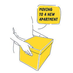 Man move from house line concept Royalty Free Vector Image