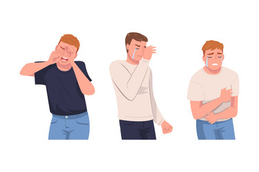 Crying people character weeping and sobbing from Vector Image