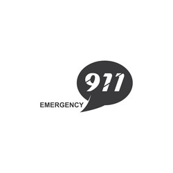 Emergency call icon template with 911 Royalty Free Vector