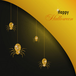 Jewelry spider on the gold web Royalty Free Vector Image