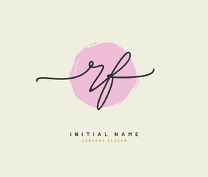 R f rf beauty initial logo handwriting logo Vector Image