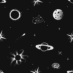 Astronomic seamless pattern Royalty Free Vector Image
