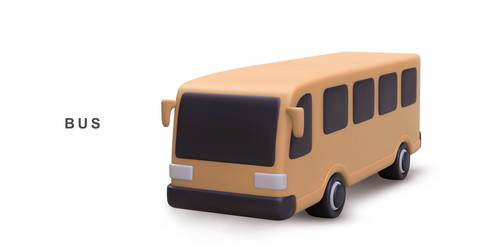 3d realistic set bus on white background Vector Image