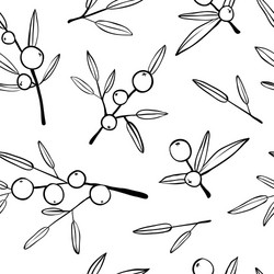 Berry branch seamless pattern Royalty Free Vector Image