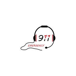 Emergency call icon template with 911 Royalty Free Vector