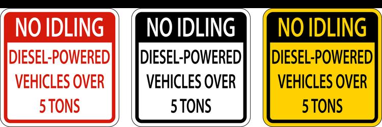 Idle free zone sign on white background Royalty Free Vector