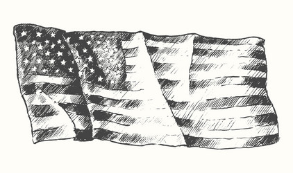 American Flag Pencil Drawing