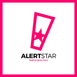 Alarm exclamation mark attention star Royalty Free Vector
