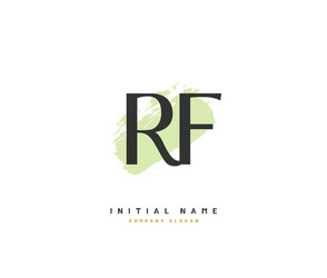 R f rf beauty initial logo handwriting logo Vector Image
