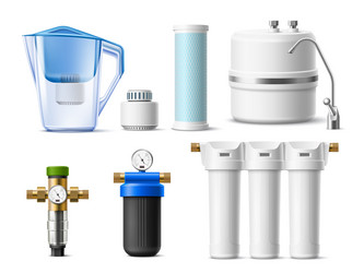 Water filter system with cartridge for drinking Vector Image