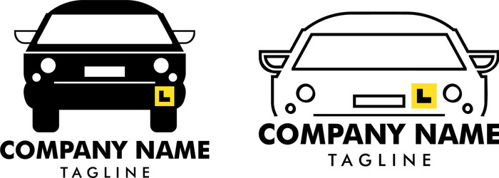 Learner driver plate sign icon logo template Vector Image