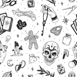 Witch magic seamless pattern Royalty Free Vector Image