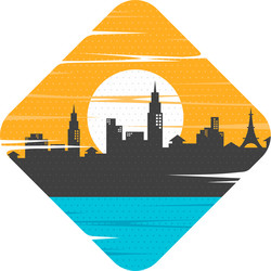 Urban cityscape view sign symbol Royalty Free Vector Image