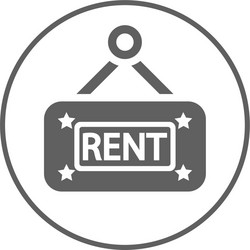 For rent symbol sign icon black color Royalty Free Vector