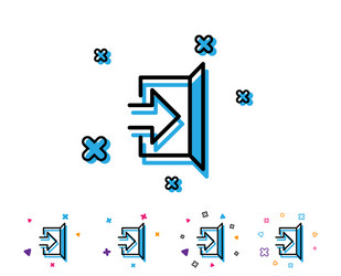 Exit line icon open door sign Royalty Free Vector Image