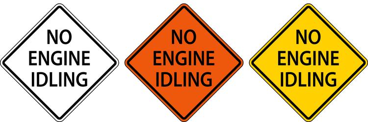 No engine idling sign on white background Vector Image