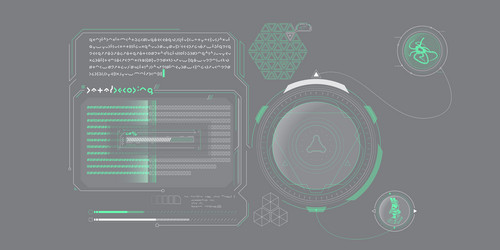 Sci-fi hud interface for data research Royalty Free Vector