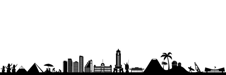 Skyline honolulu hawaii silhouette outline Vector Image