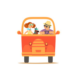 Travelling car Royalty Free Vector Image - VectorStock