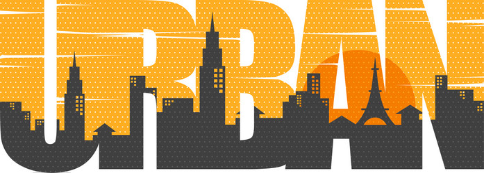 City life cityscape view sign symbol Royalty Free Vector