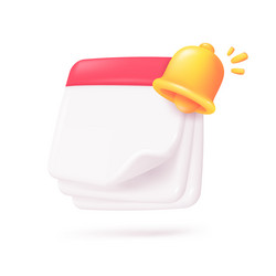 3d calendar with golden bells reminding Royalty Free Vector