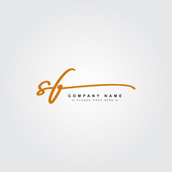 Initial letter sf logo hand drawn signature Vector Image