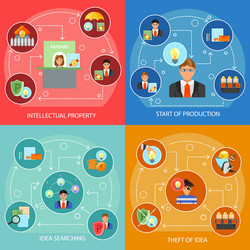 Intellectual property flat infographics Royalty Free Vector