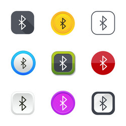 Bluetooth flat icon isolated blue and white Vector Image