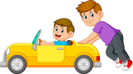 Pushing Car Clipart