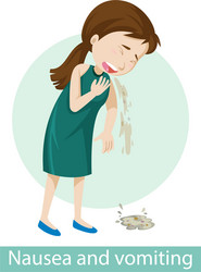 Sick man and woman feeling nausea vomiting Vector Image